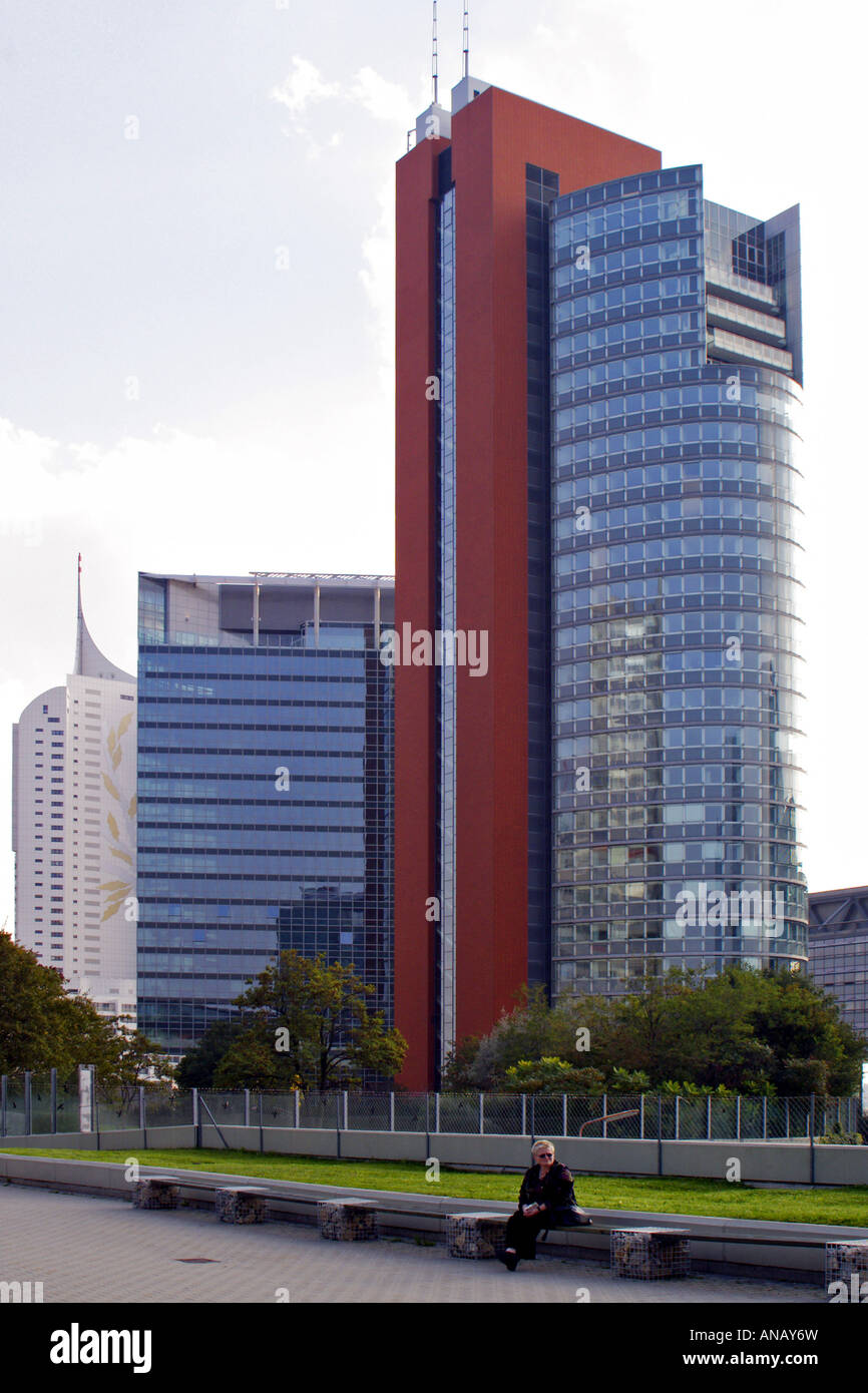 modern high-rise buildings in Donau City with the Andromeda Tower ...