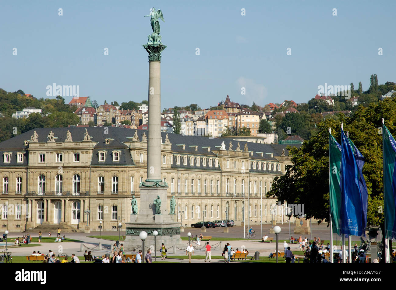 Palace Square (Schlossplatz) with Jubilee Column (Jubiläumssäule) and ...