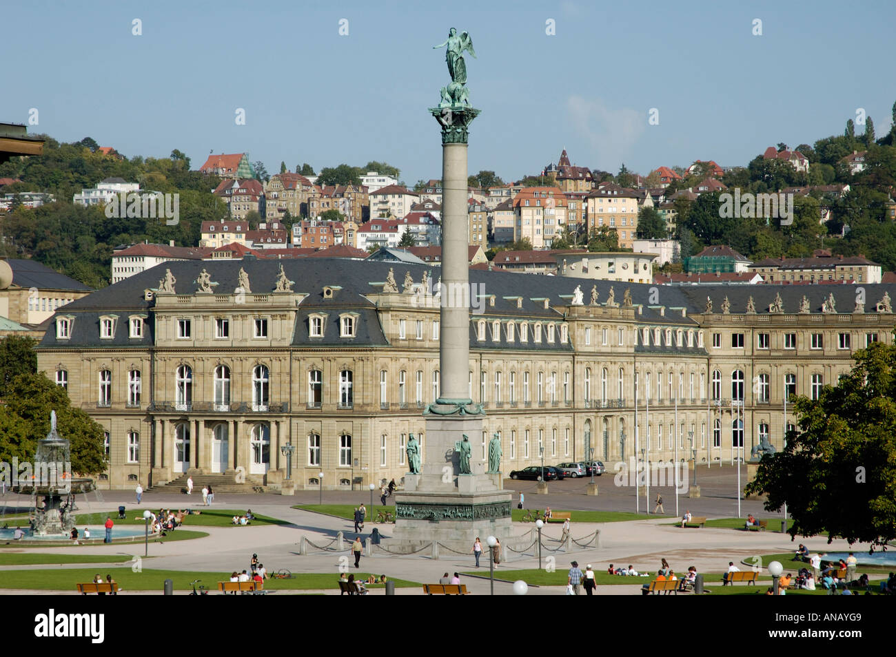 Palace Square (Schlossplatz) with Jubilee Column (Jubiläumssäule) and ...