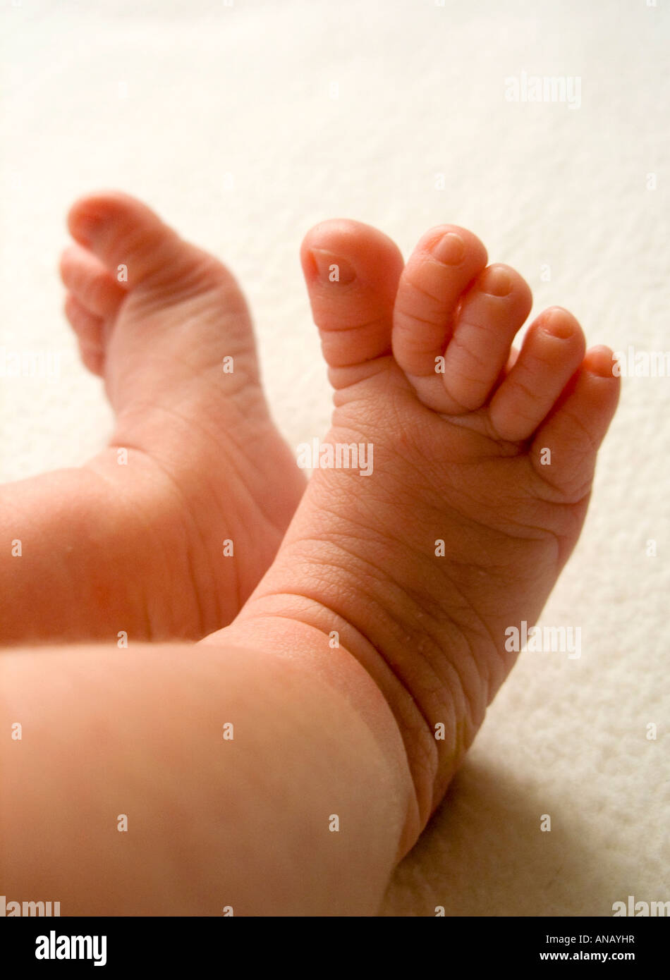Legs of one week old girl Stock Photo - Alamy