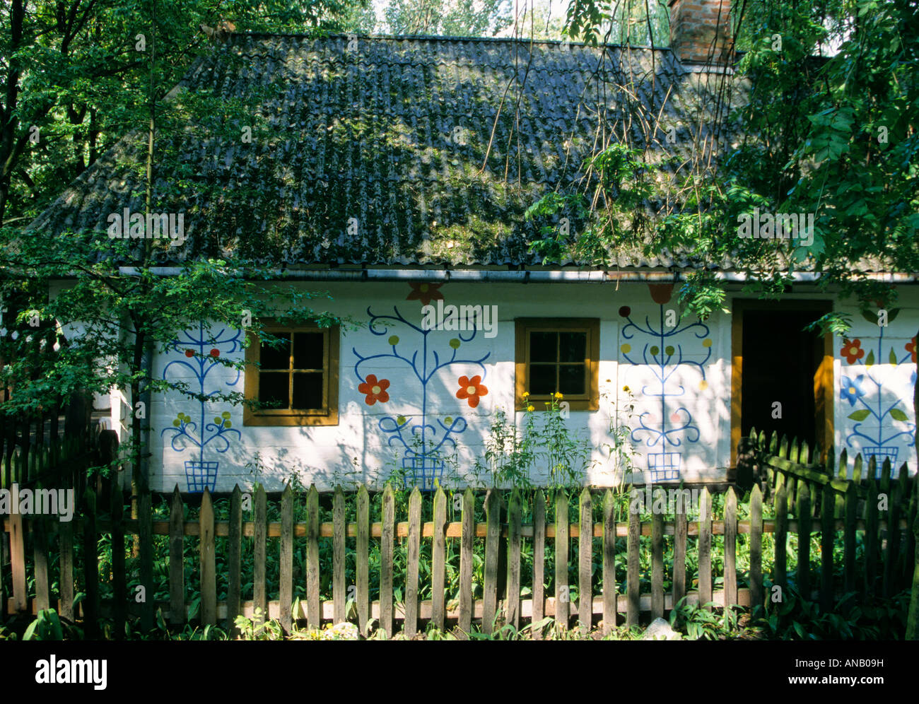 Painted old houses in Lowicz Museum Poland Stock Photo - Alamy