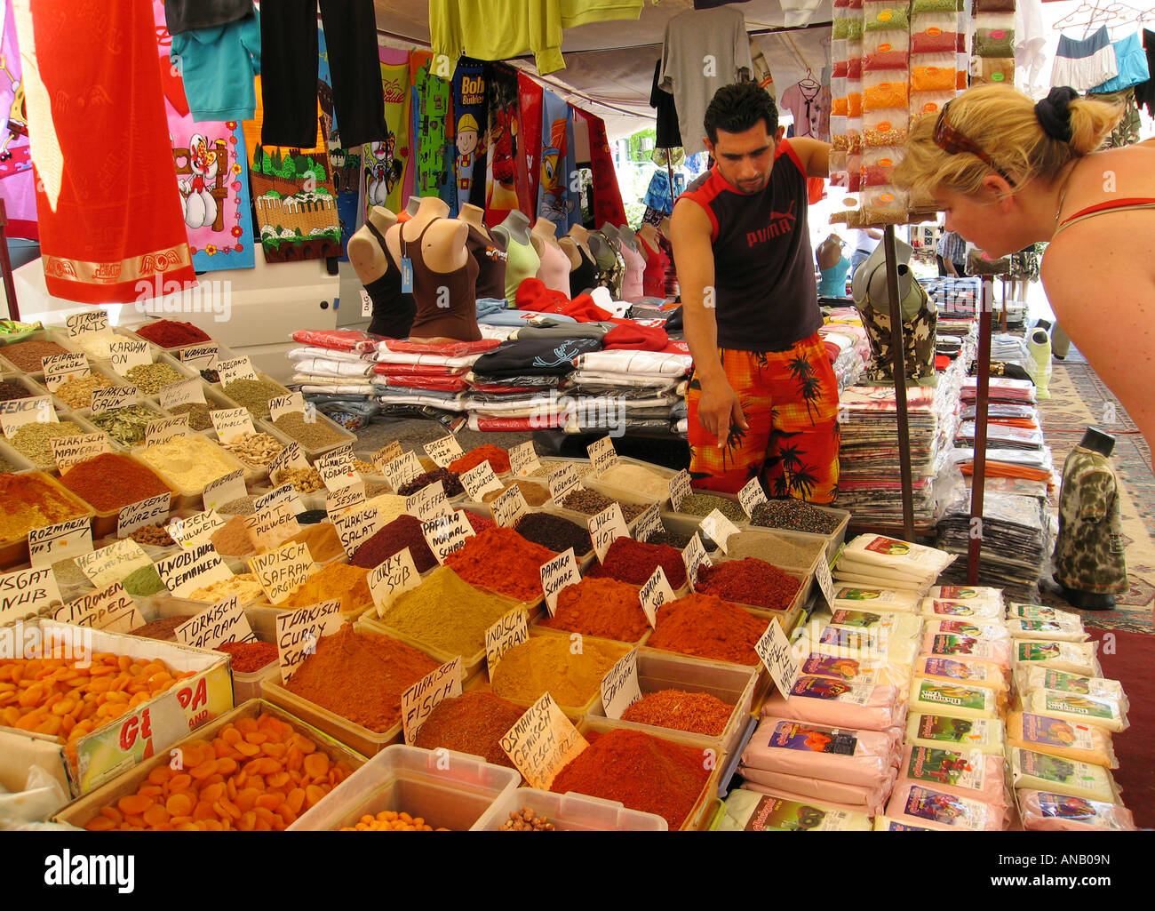 Street bazaar Alanya Turkey Stock Photo - Alamy