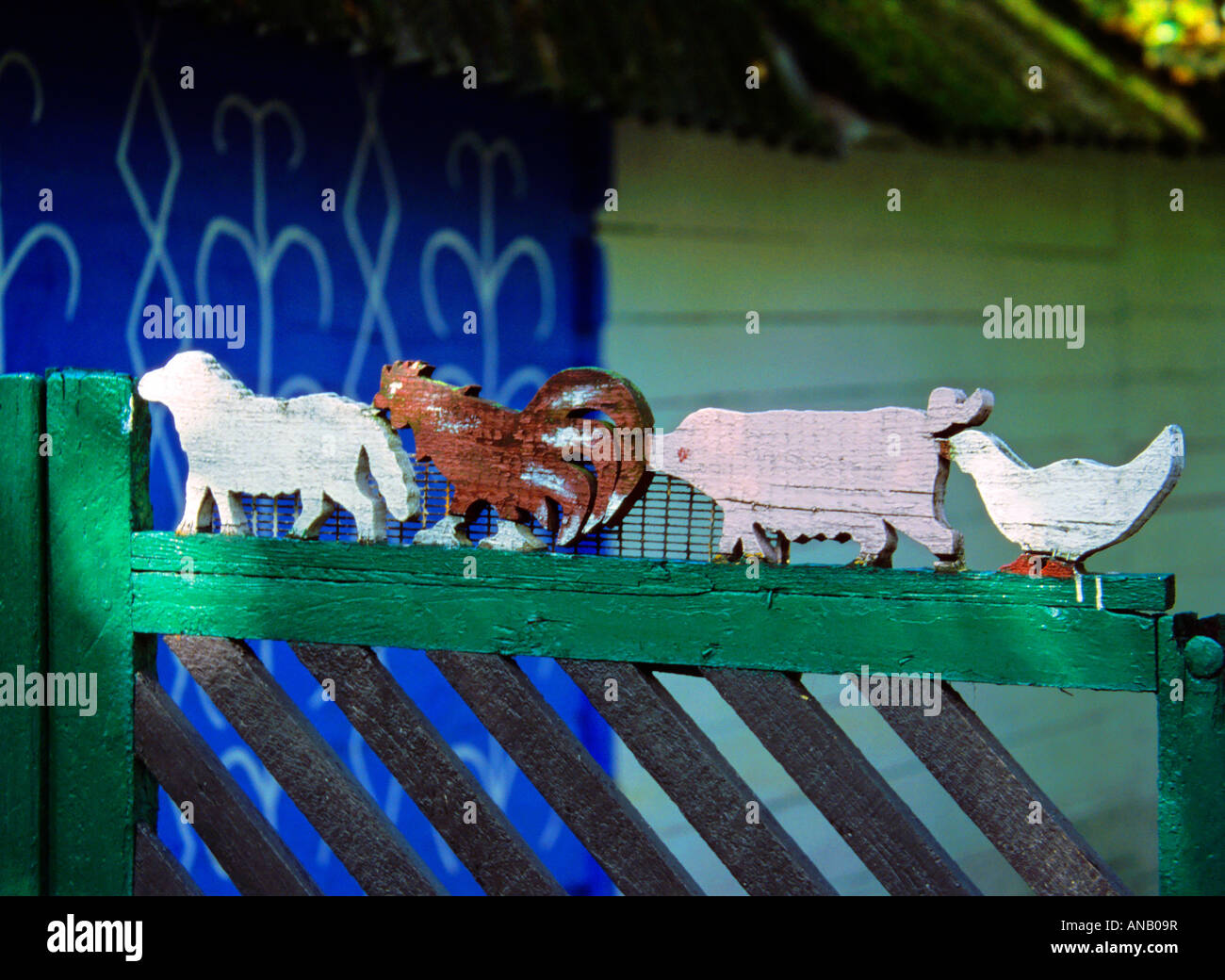 Decorative houses in Lowicz Museum Poland Stock Photo - Alamy