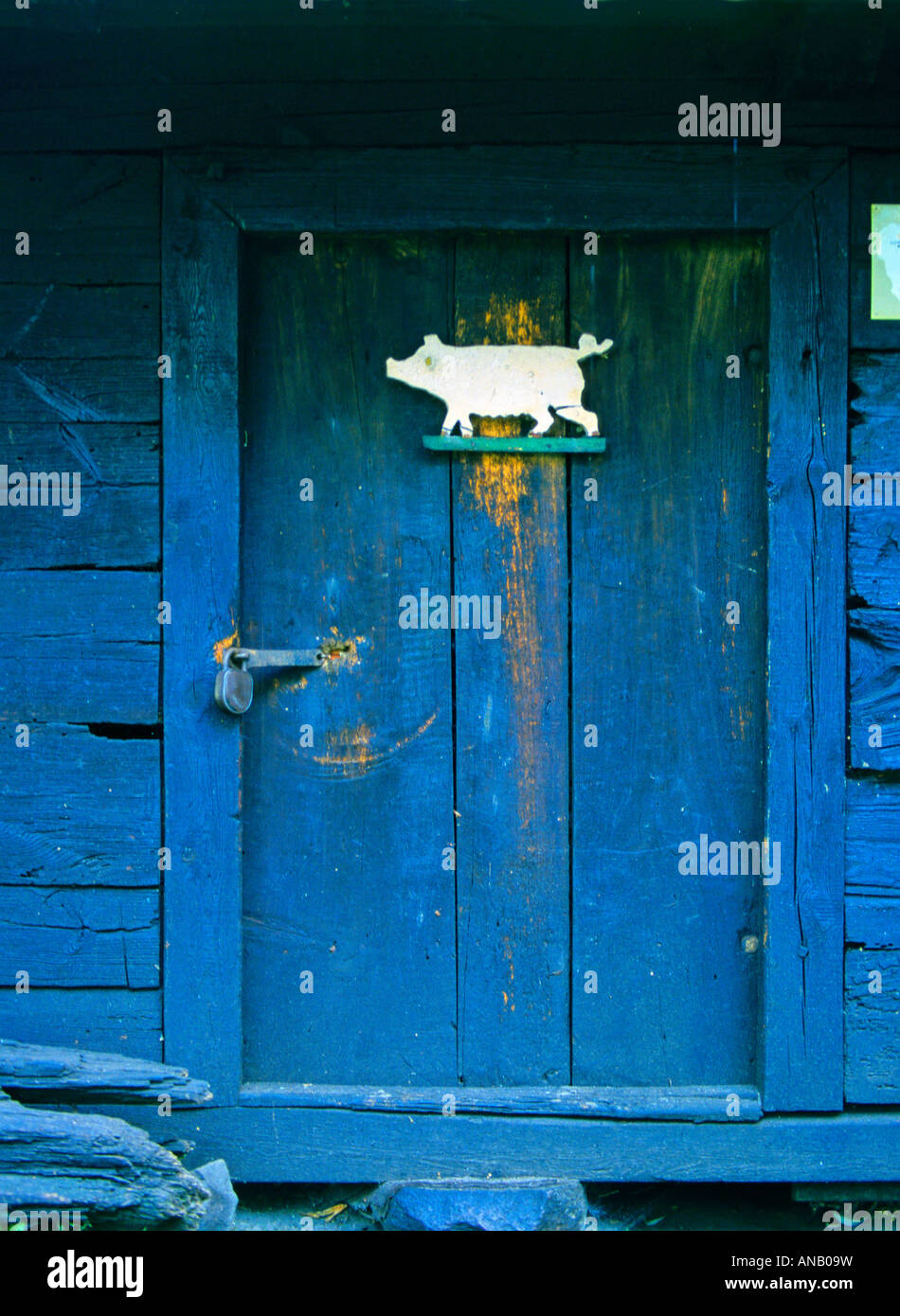 Decorative houses in Lowicz Museum Poland pig Stock Photo - Alamy