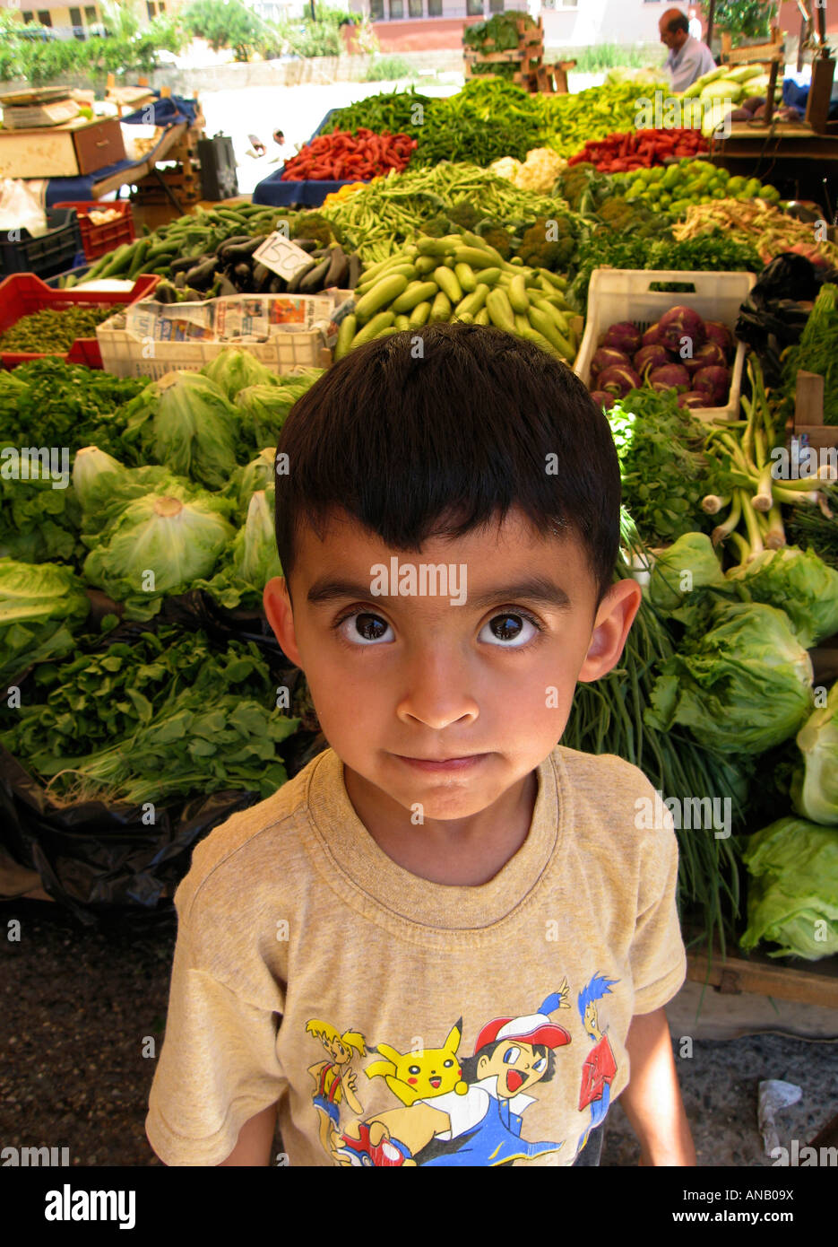 Turkisch boy at street bazaar Alanya Turkey Stock Photo - Alamy