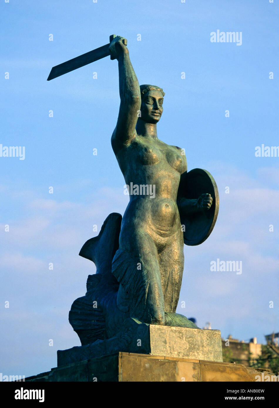 Mermaid Monument Warsaw Poland Stock Photo - Alamy