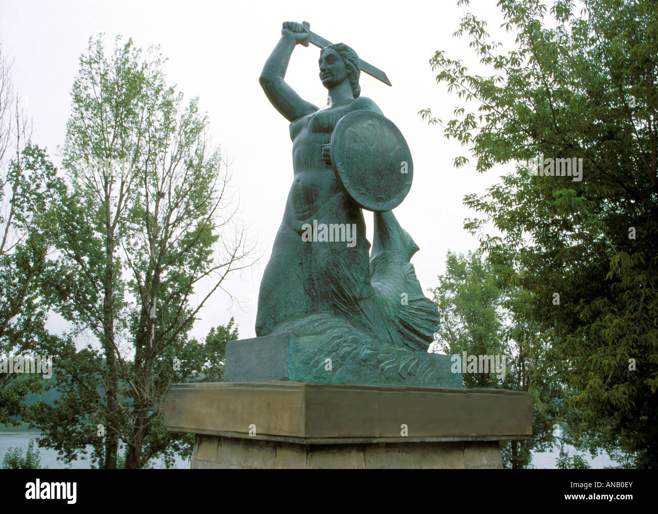 Mermaid Monument Warsaw Poland Stock Photo - Alamy