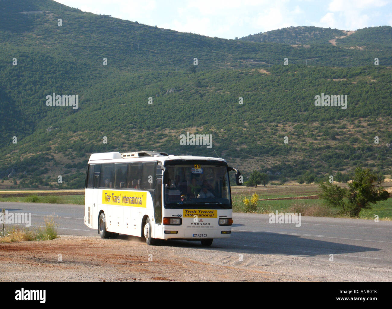 Tourists traveling by bus Turkey Stock Photo - Alamy