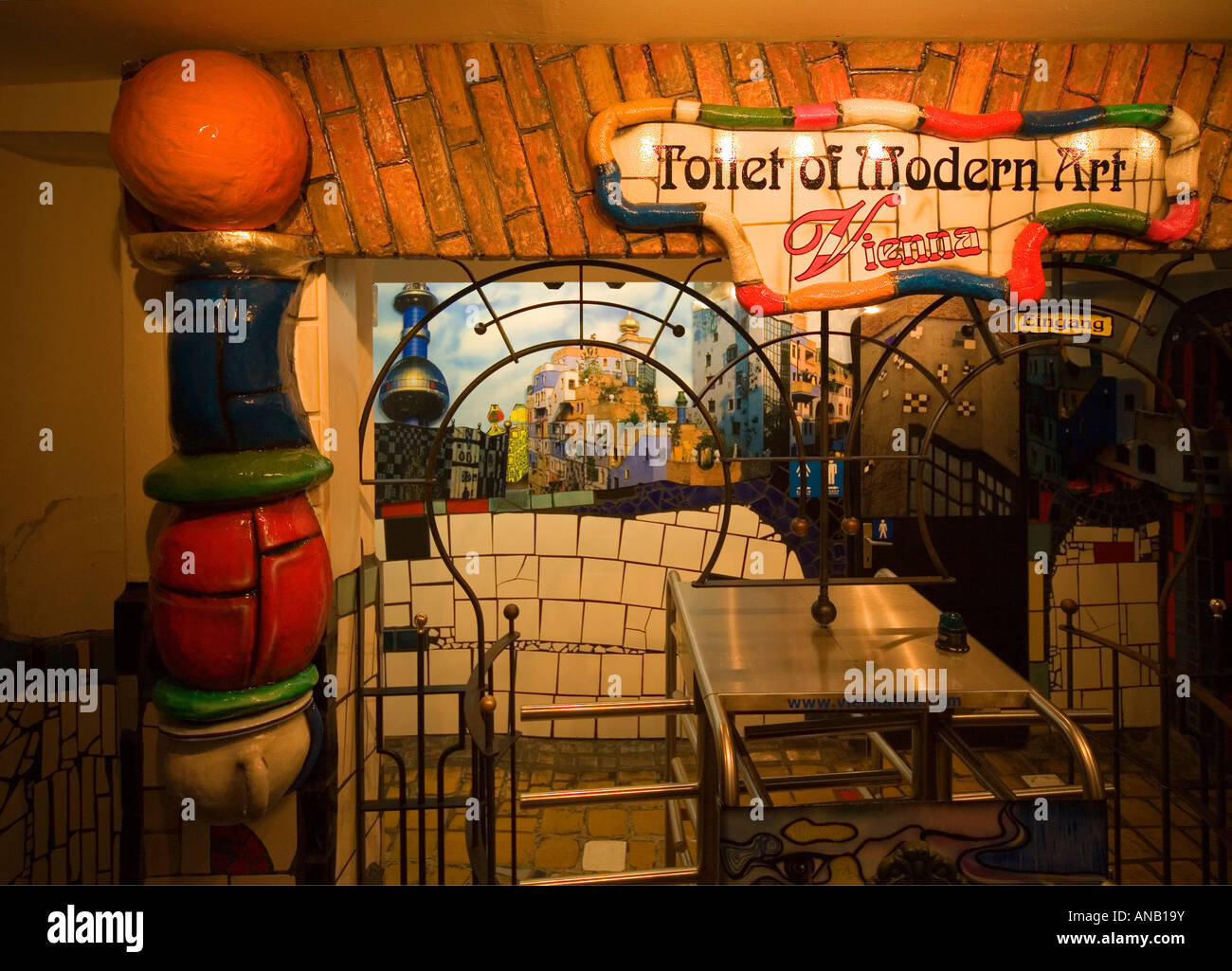 Austria Vienna Modern Art toilet Hundertwasser style Stock Photo - Alamy