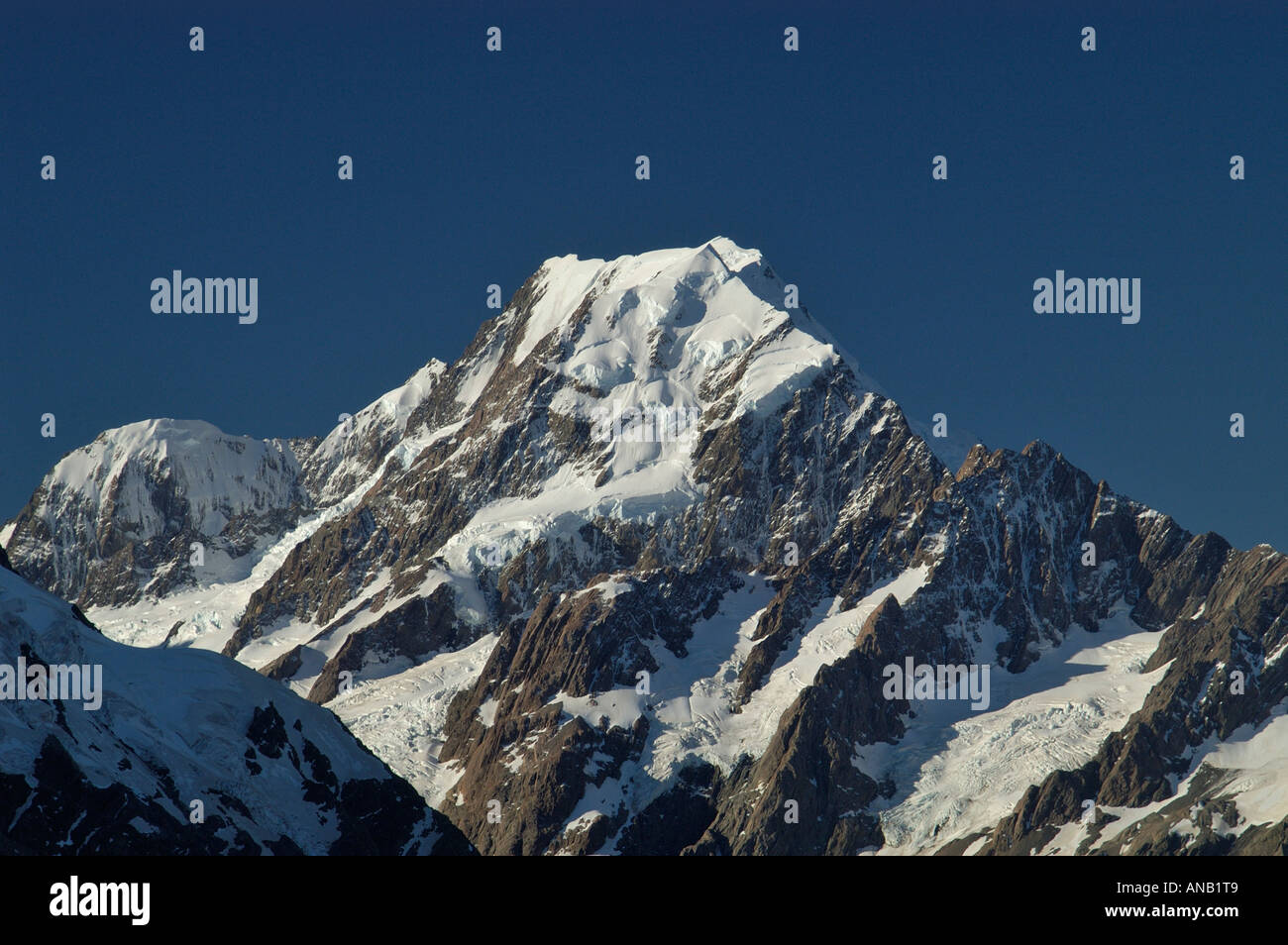 Mt.Cook (3754m) also called Aoraki, old Mueller hut, Mount Cook ...