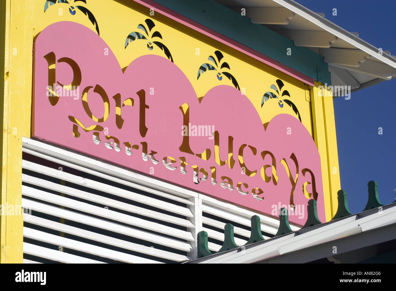 Grand Bahama Island Port Lucaya sign Stock Photo - Alamy