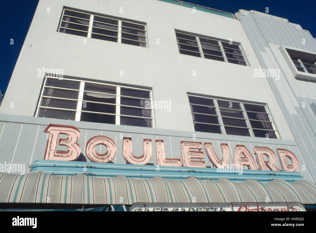 Boulevard sign on thirties building in Miami Stock Photo - Alamy