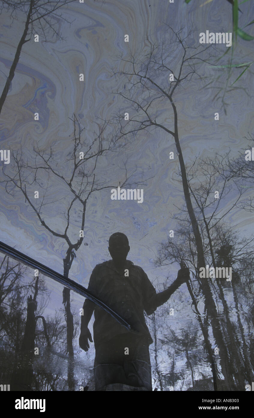 Oil spill in niger delta forest, Nigeria Stock Photo - Alamy