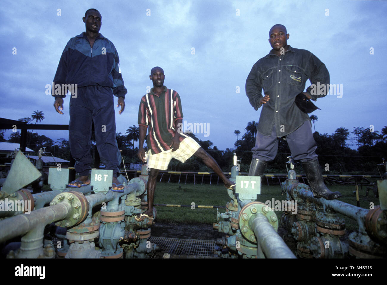 Oil flow station Stock Photo - Alamy