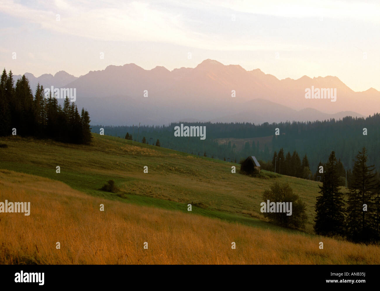 Mountains in late day light Stock Photo - Alamy