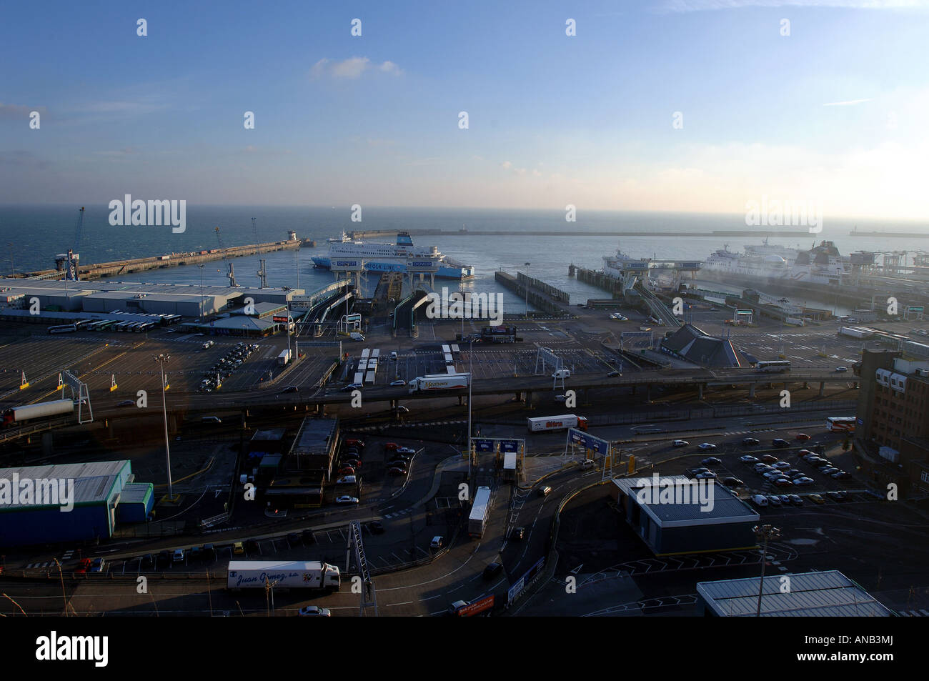 Port of Dover with ferries and container lorries Stock Photo - Alamy