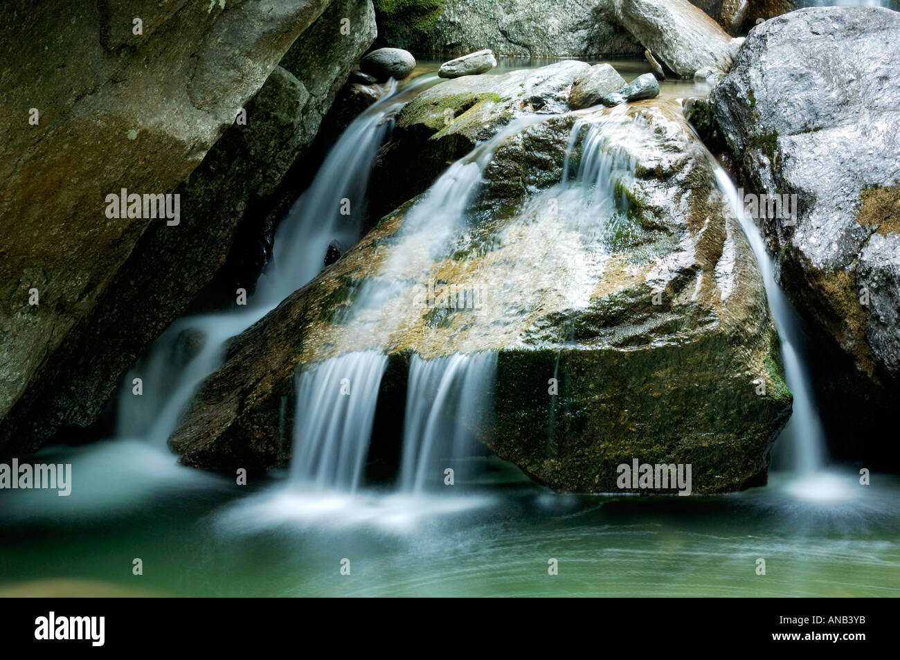 Waterfall, water flows over rocks, flowing water, longtime exposure ...