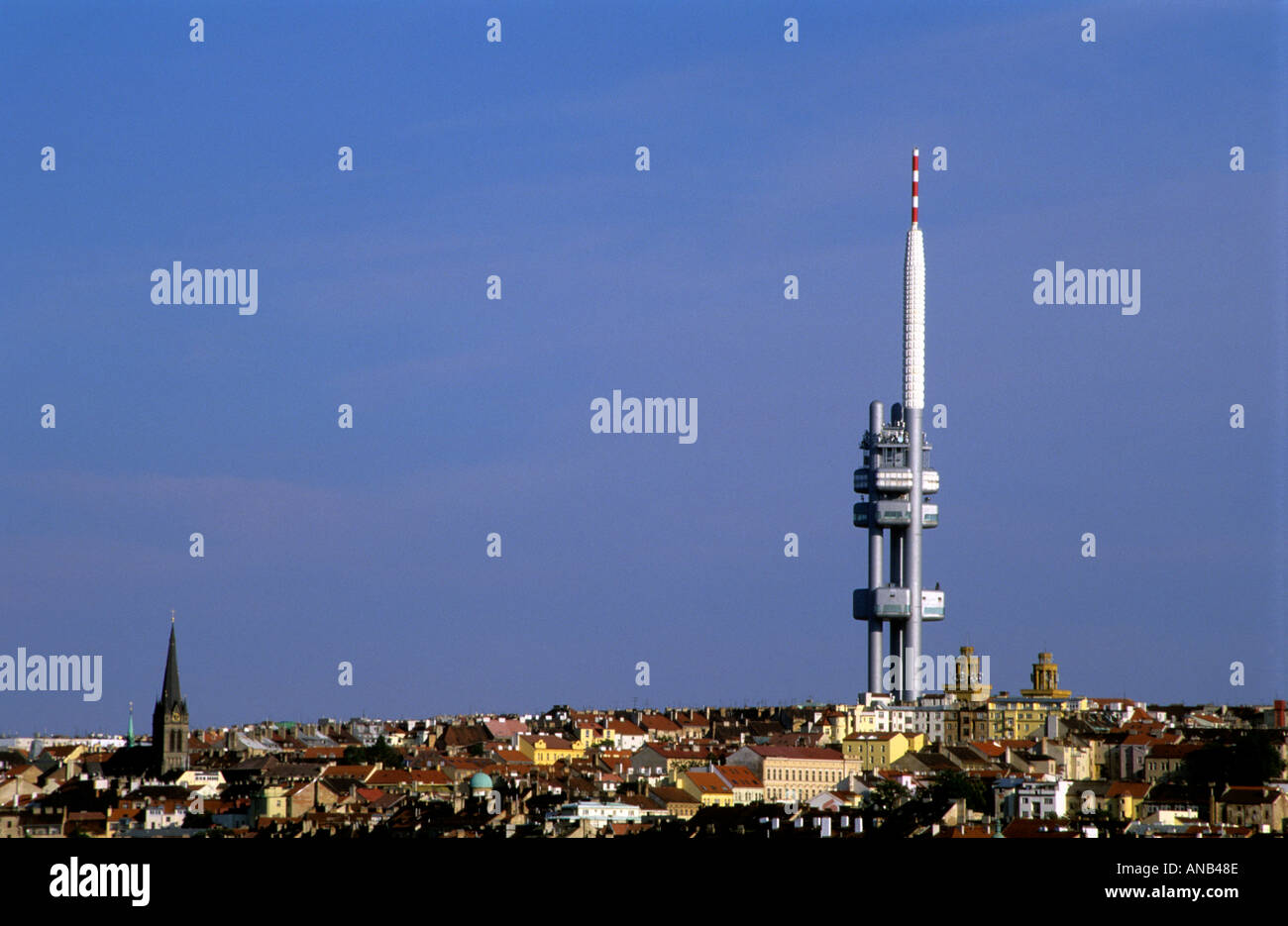 modern architecture Zizkov tower Prague Czech Republic Europe Stock ...