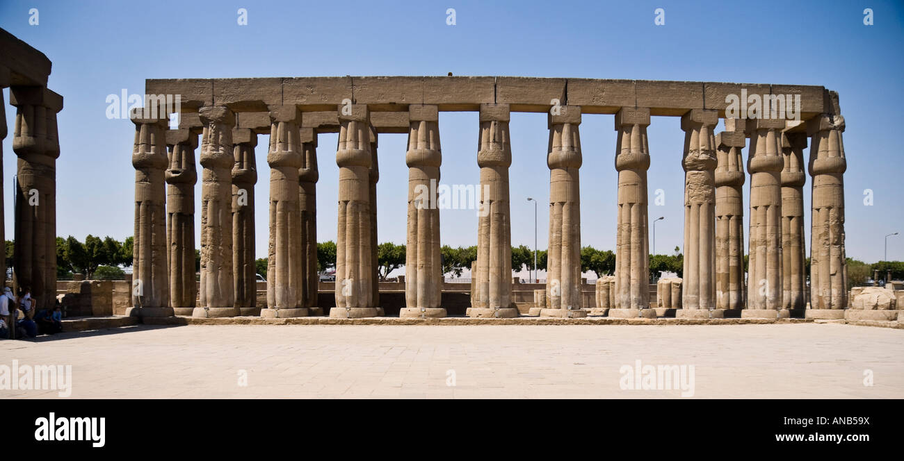 Egypt Luxor the temple the Great Sun Court of Amenhotep III with ...