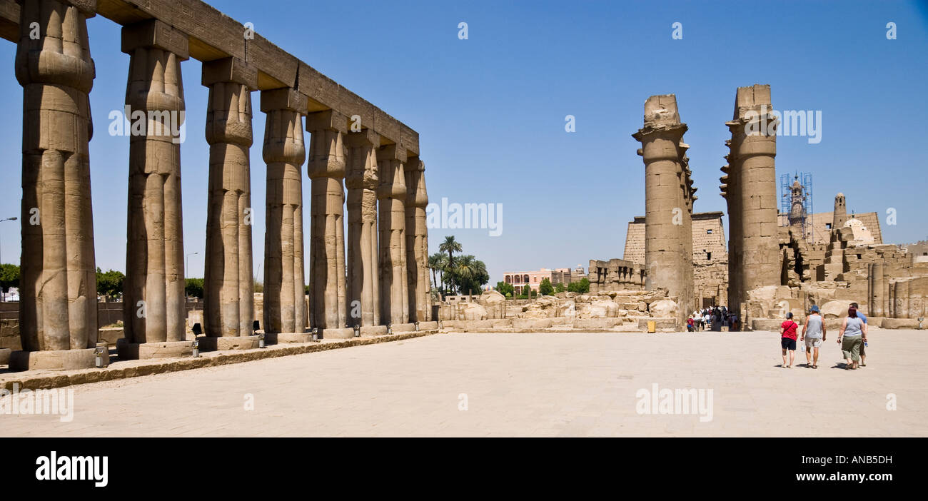 Egypt Luxor the temple the Great Sun Court of Amenhotep III with ...