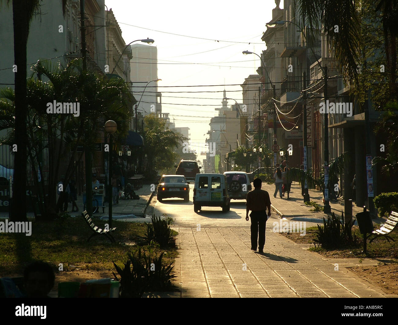 Evening with smog at a street in Asuncion, Paraguay Stock Photo - Alamy