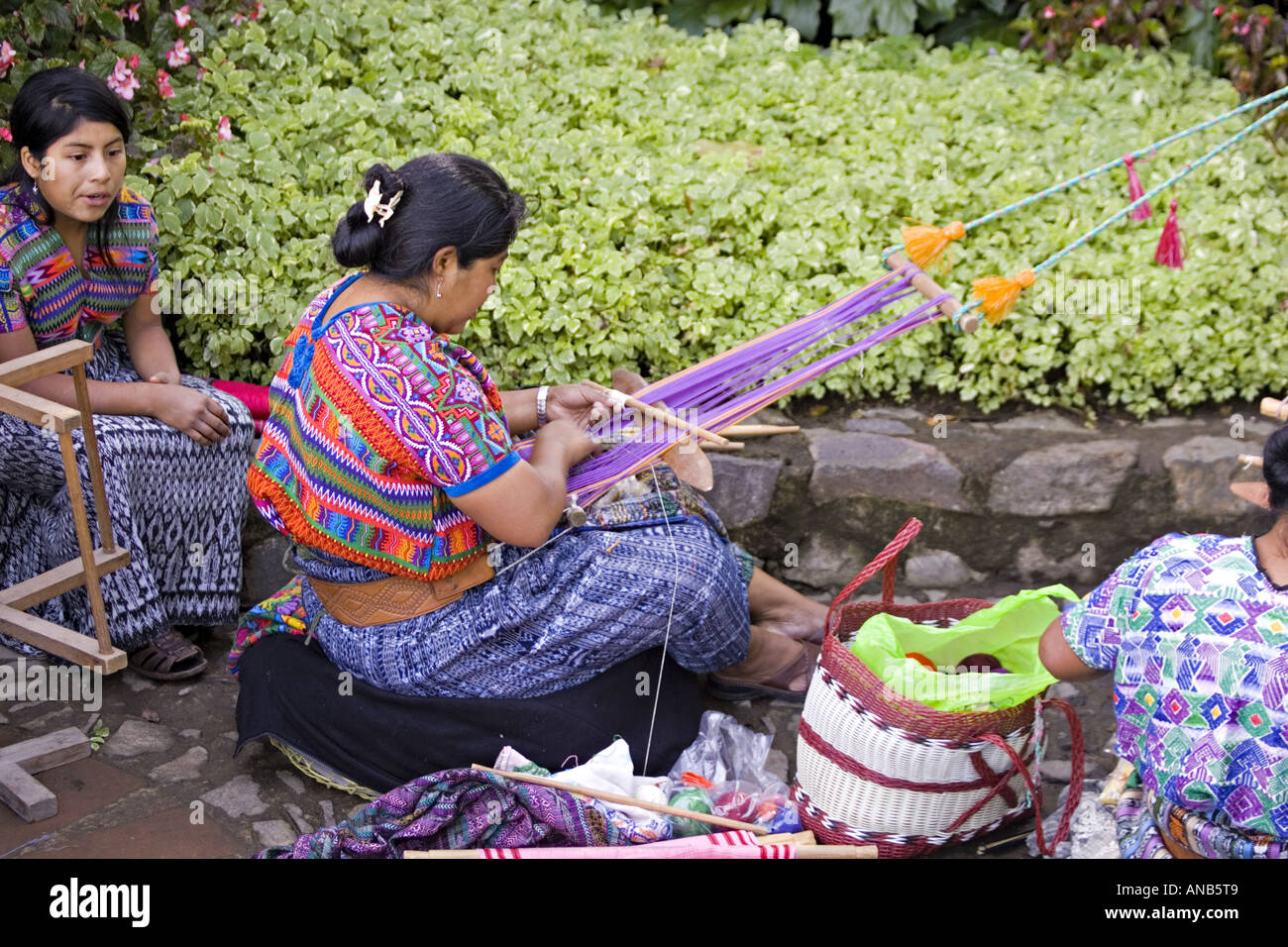 GUATEMALA ANTIGUA Cakchiquel Mayan woman wearing traditional huipil and ...