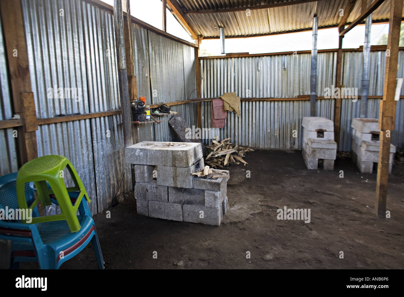 GUATEMALA TZANCHAJ Communal kitchen in refugee camp Stock Photo - Alamy