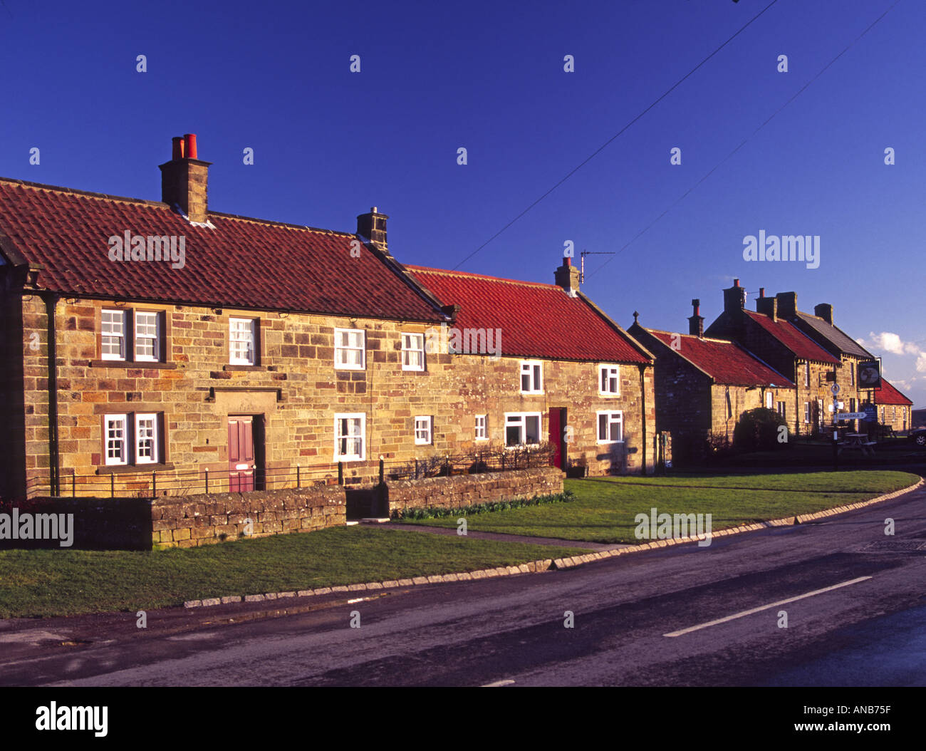 Stone Cottages Egton Village North York Moors Yorkshire England Stock ...