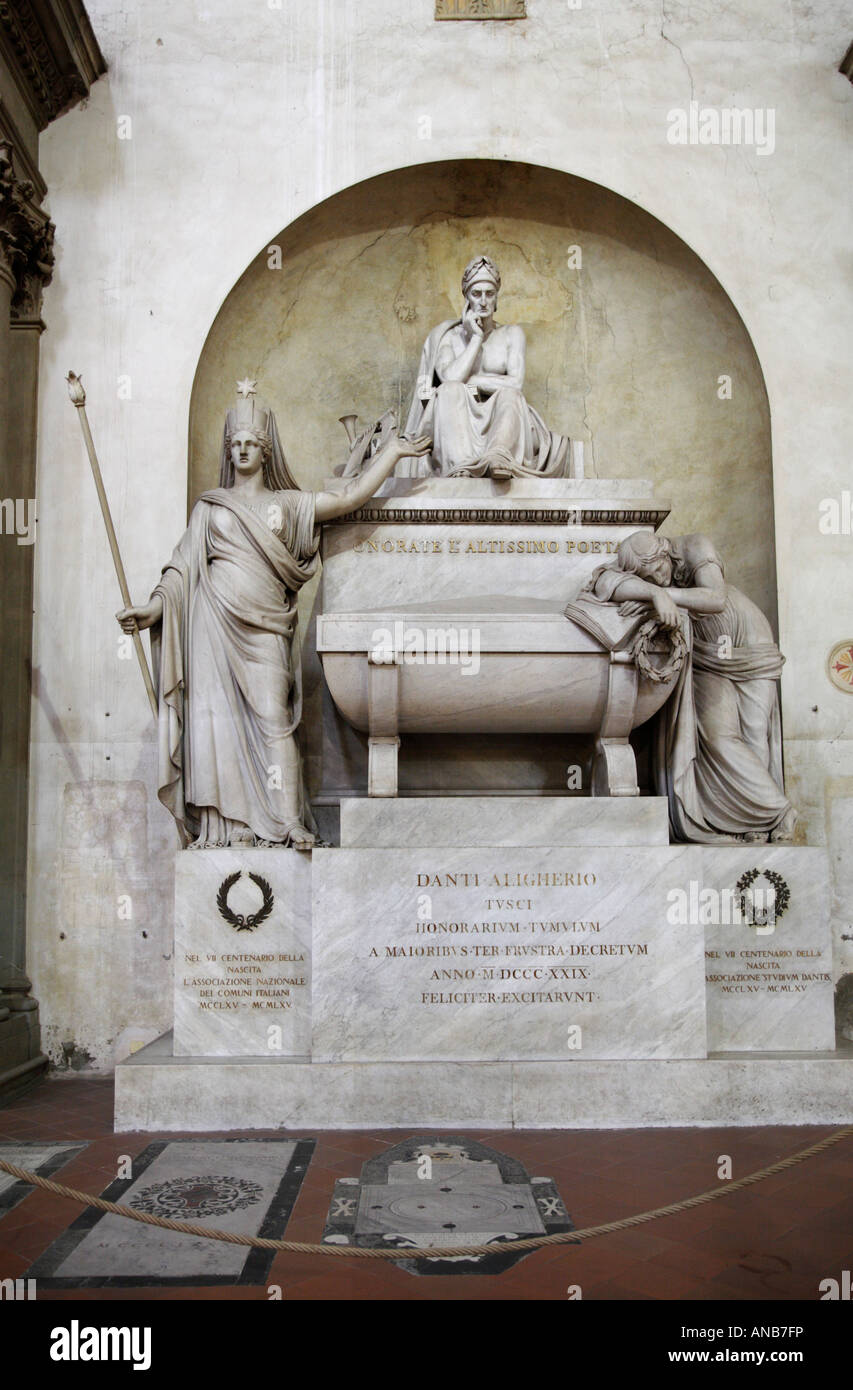 Dante Alighieri tomb in Santa Croce church, Florence, Italy Stock Photo ...