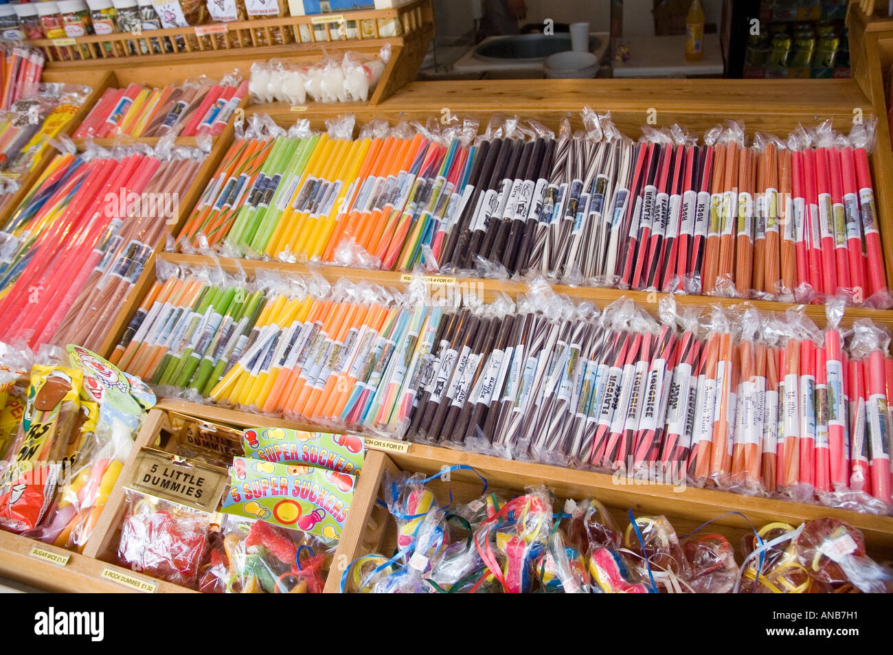 Sticks of rock in a Whitby shop Stock Photo - Alamy