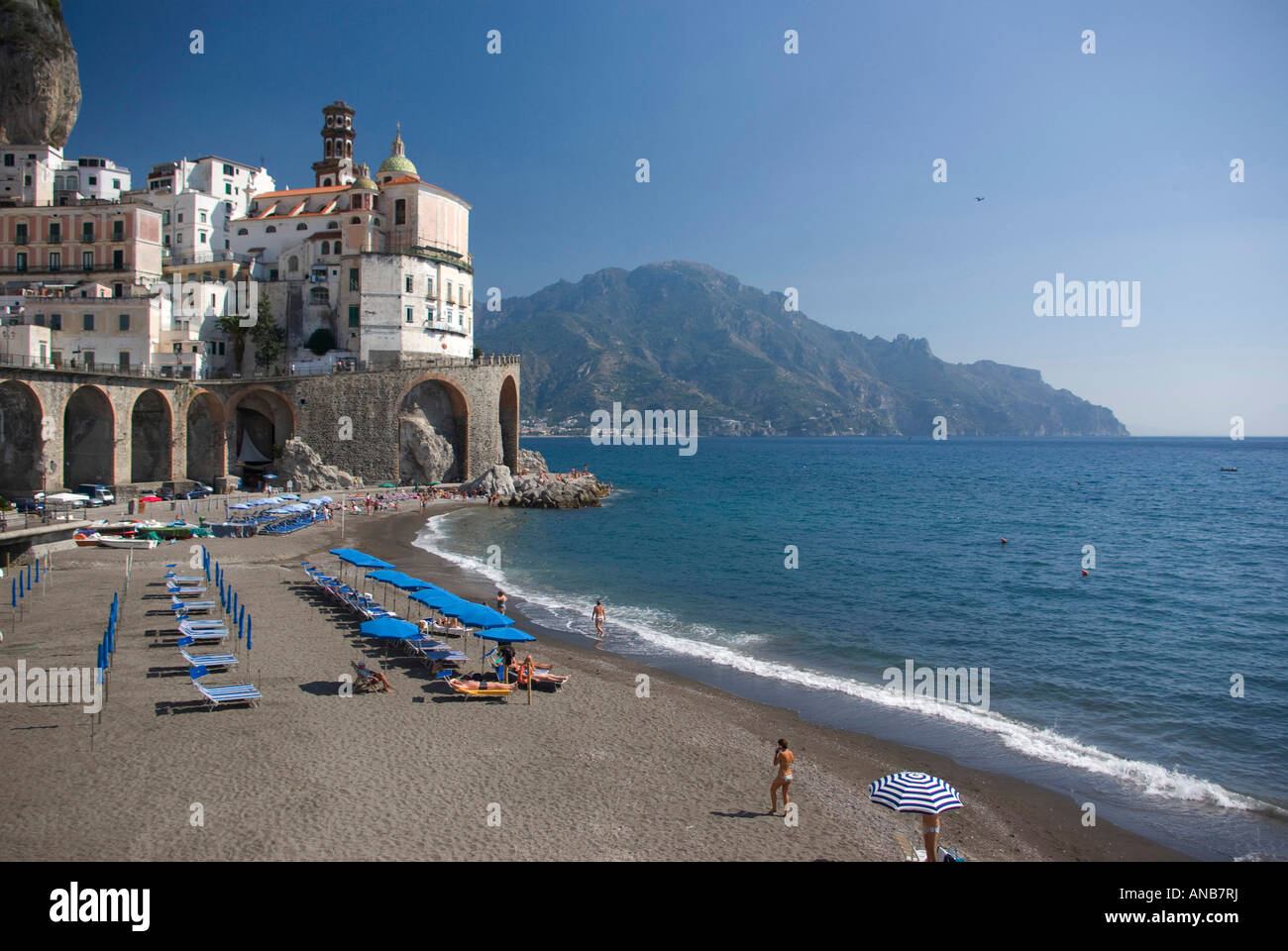 Atrani beach on the Amalfi Coast, Italy Stock Photo - Alamy