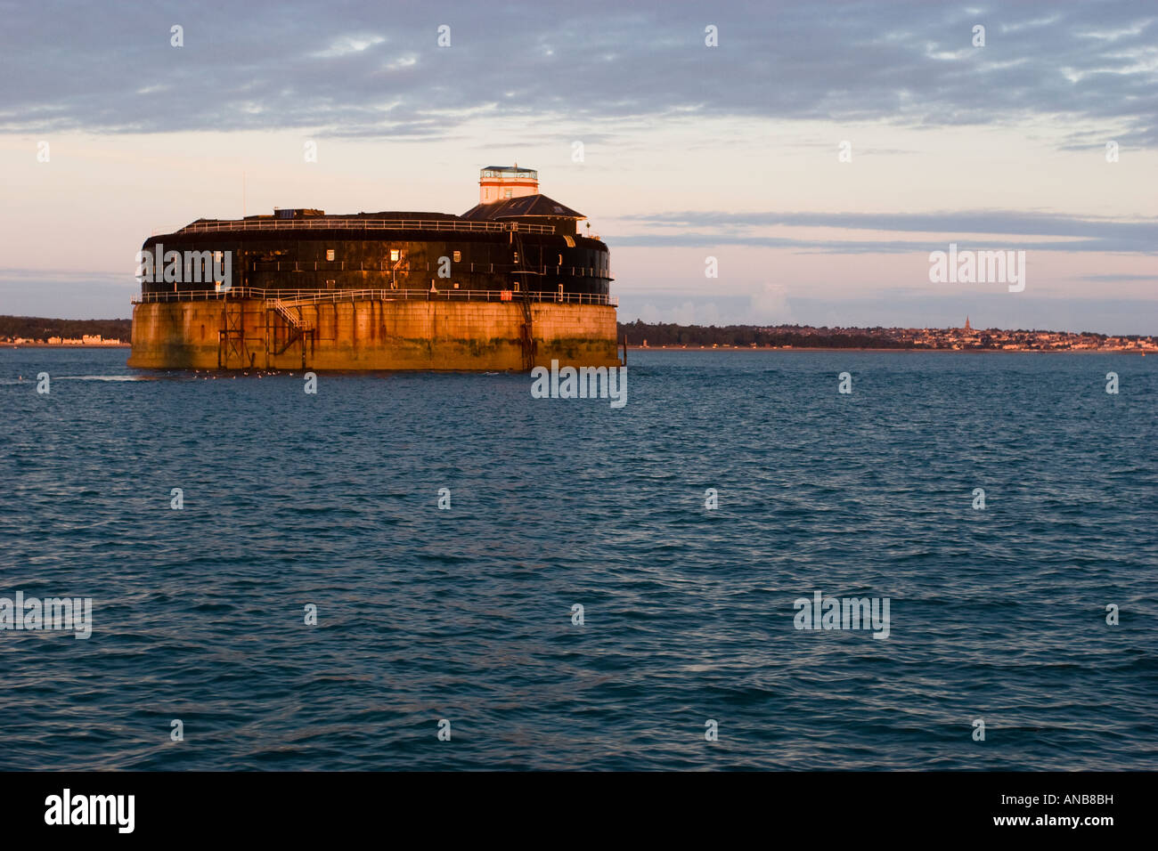 No Man's Land Fort in The Solent in early morning sun Stock Photo - Alamy