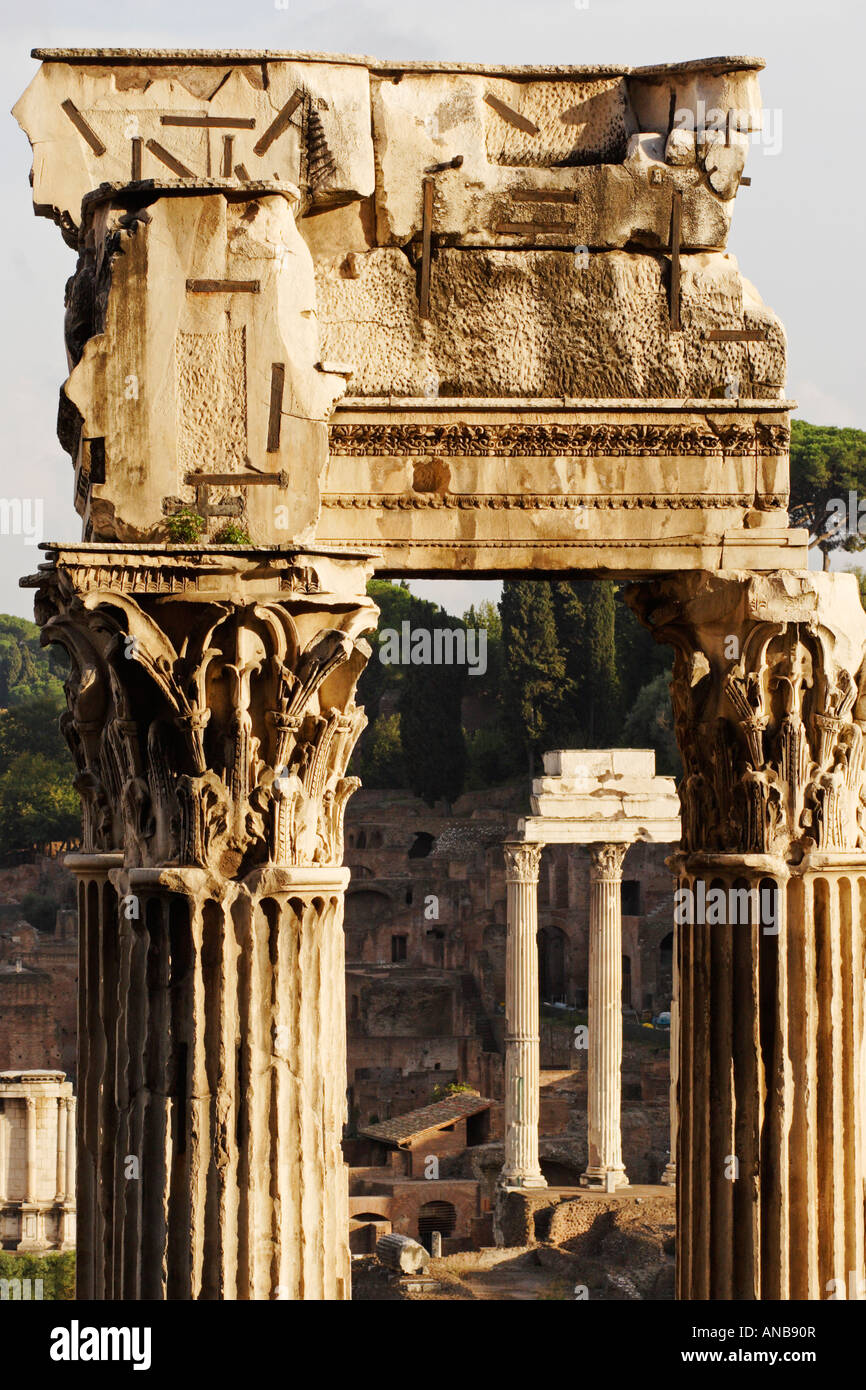The remaining columns of the Temple of Vespasian and Titus and of the ...