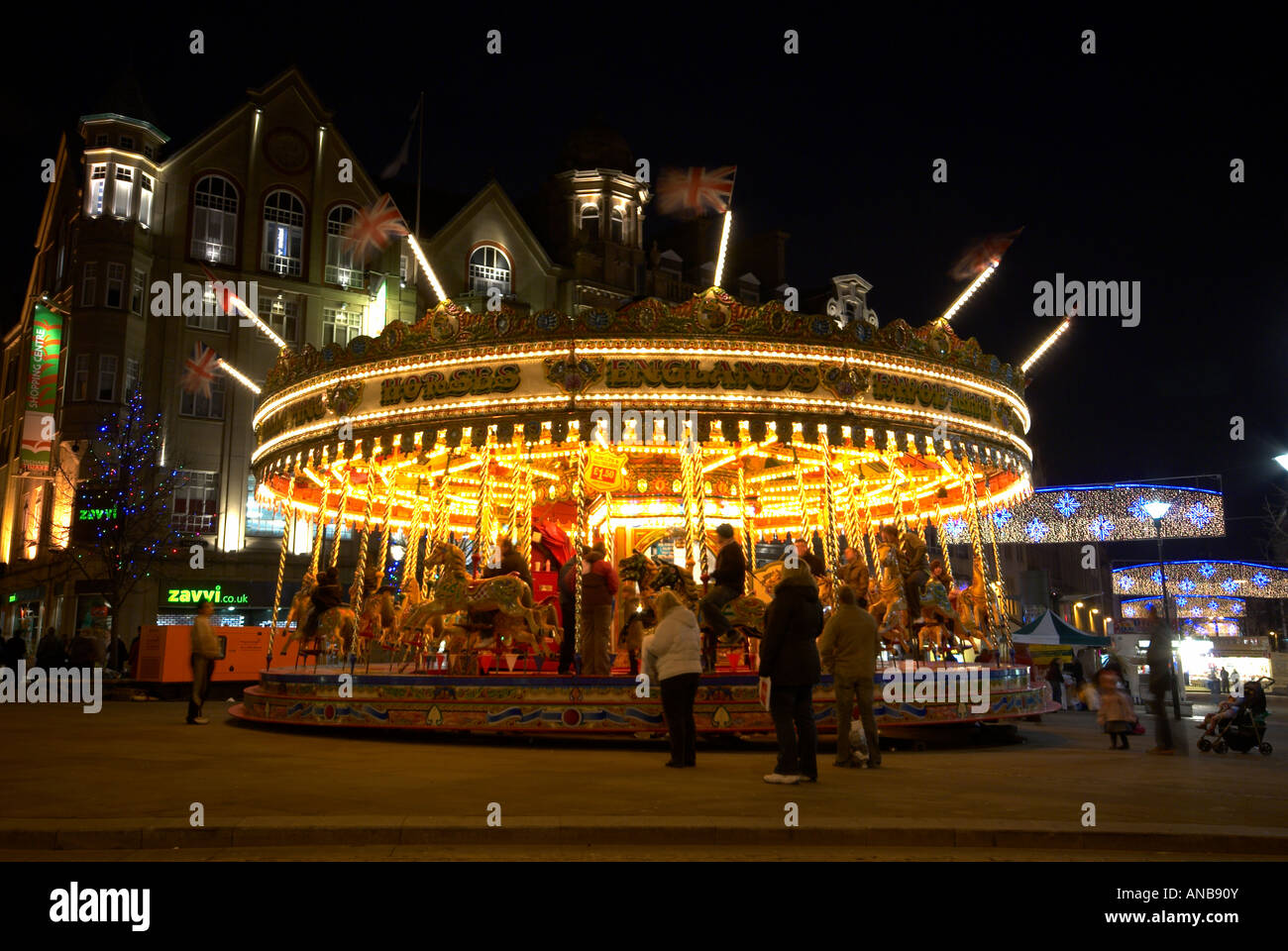 Carousel Fairground ride in Sheffield City Center,South Yorkshire ...