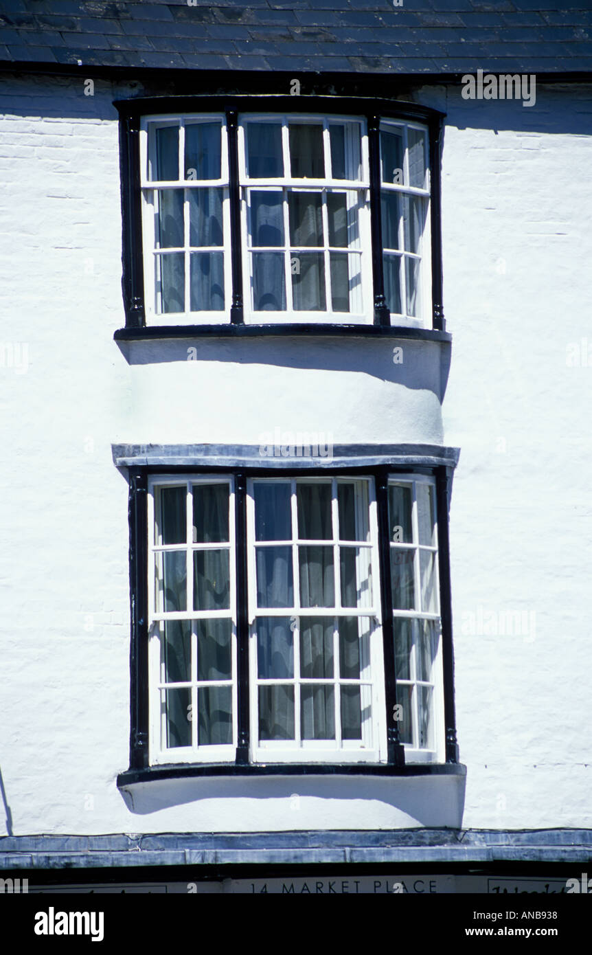 Traditional bow windows in Woodstock Oxfordshire UK Stock Photo - Alamy