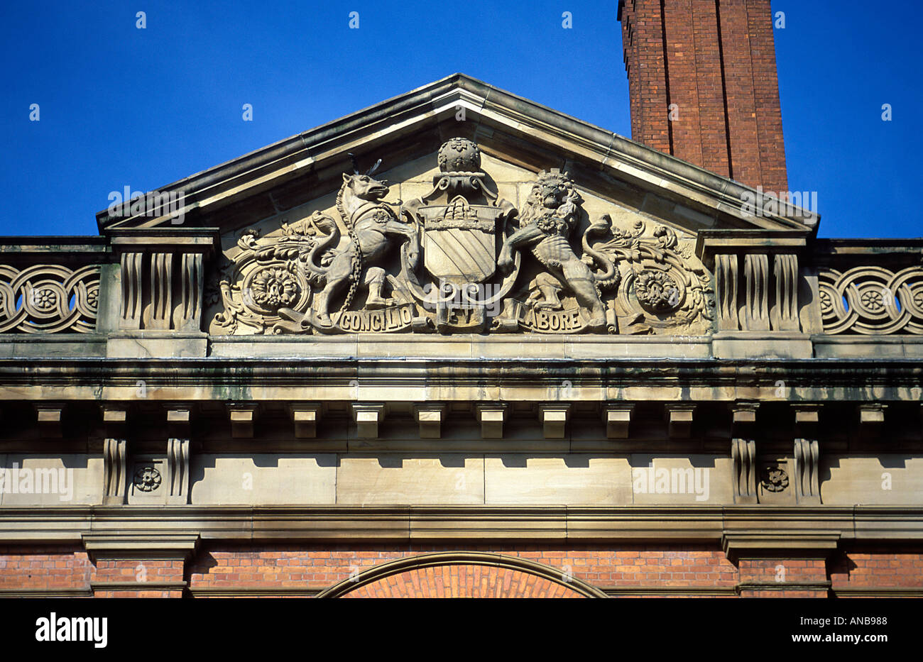Pediment to the Old Library and Market Building Deansgate Castlefield ...