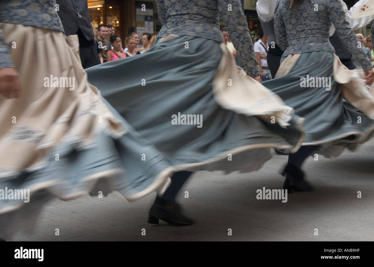 Dancers from the Galicia region of Spain performing at folklore ...