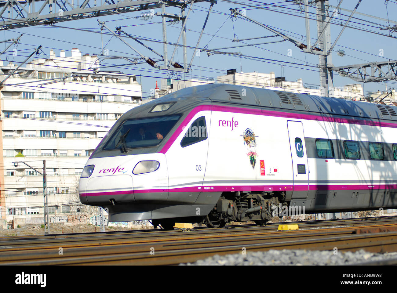Renfe. Spain railway. High speed train Stock Photo - Alamy