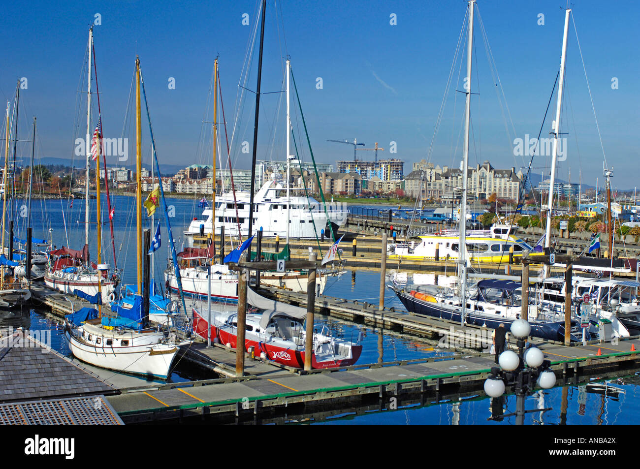 The Inner Harbor in downtown Victoria BC Canada just west of the ...