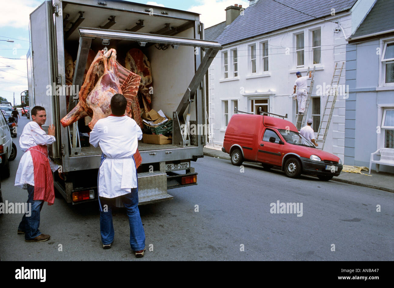 Men at work Butchers and painters Ireland Stock Photo - Alamy
