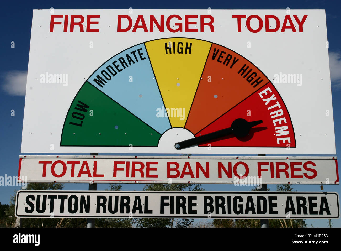 Extreme fire danger side in Australia Stock Photo - Alamy