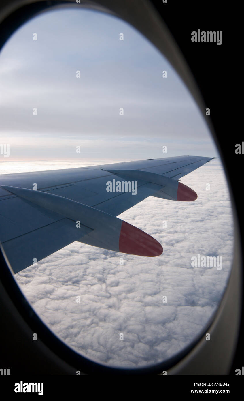 view out of the window of an airplane in flight Stock Photo - Alamy
