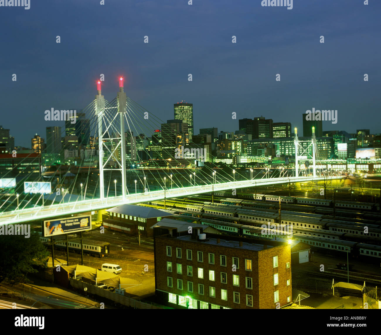 The skyline with the new Nelson Mandela bridge Stock Photo - Alamy