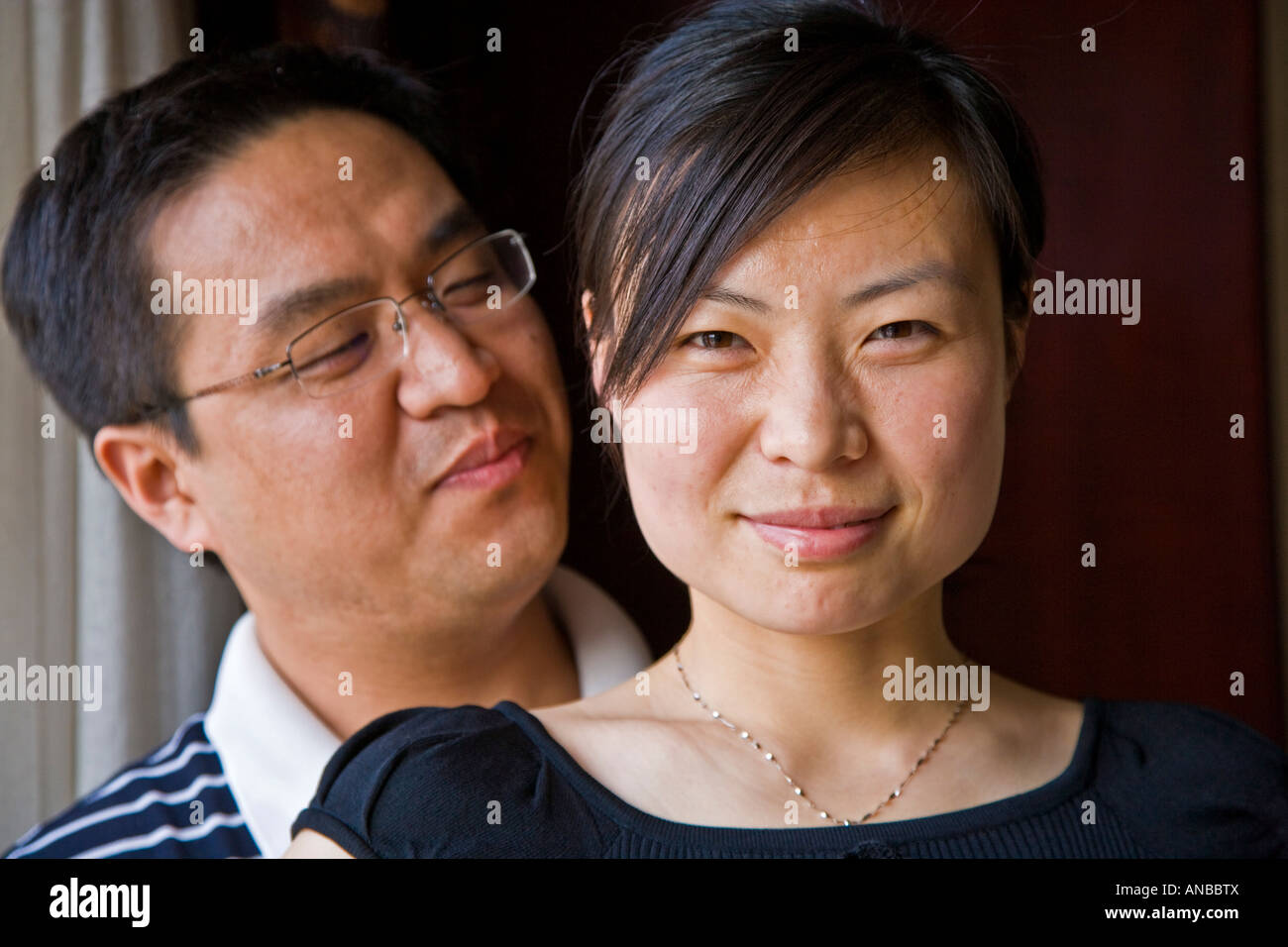 Young asian oriental Chinese married couple Beijing China JMH2939 Stock ...