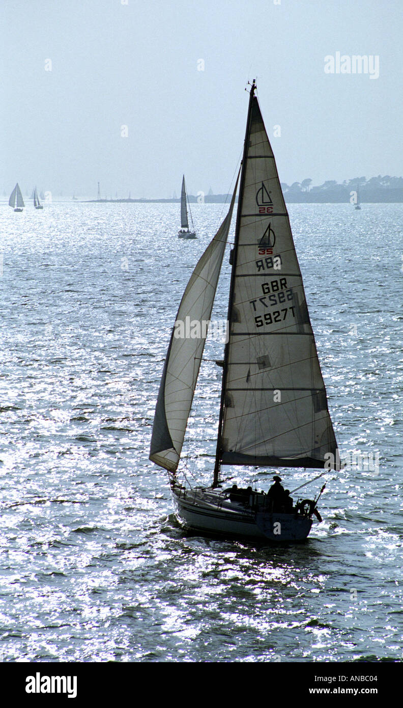 Yacht in the Solent Stock Photo - Alamy