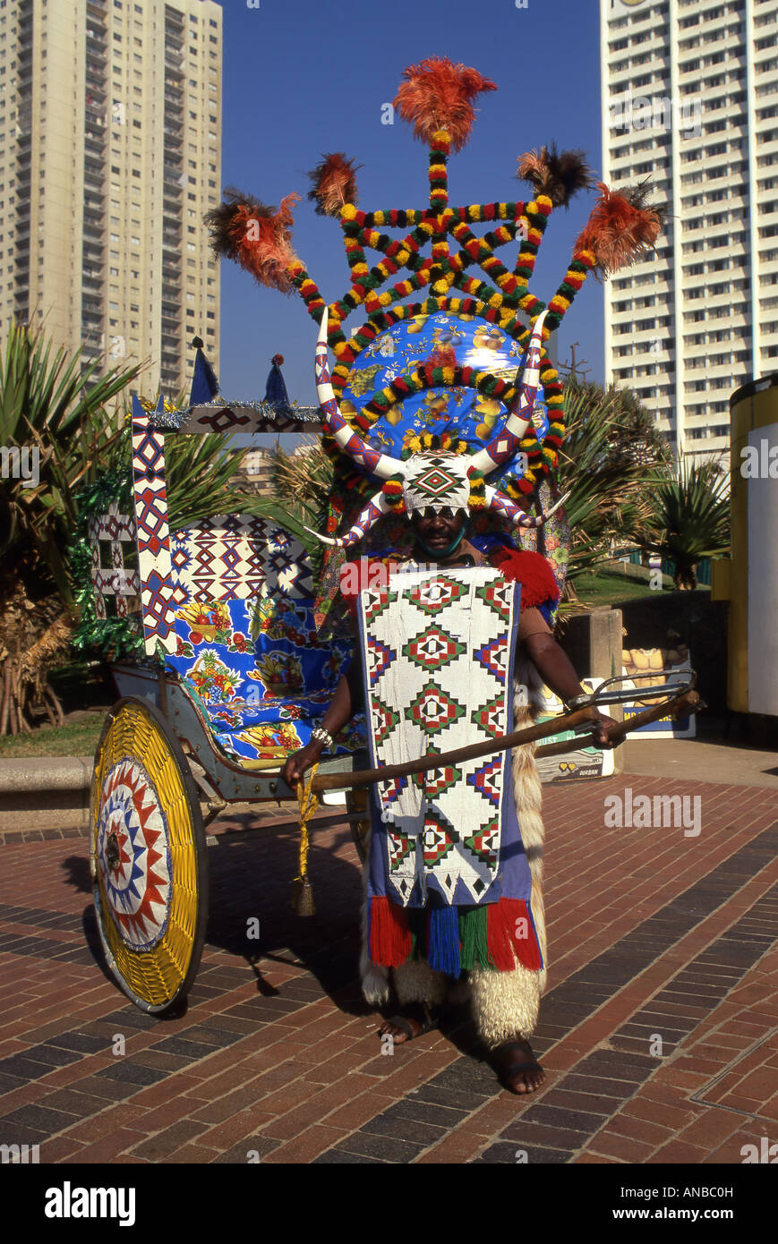 Traditional Rickshaws are a popular tourist attraction in Durban Stock ...