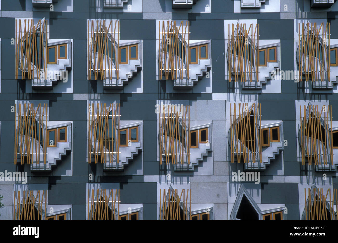 The unique windows of the MSPs offices in the new Scottish Parliament ...