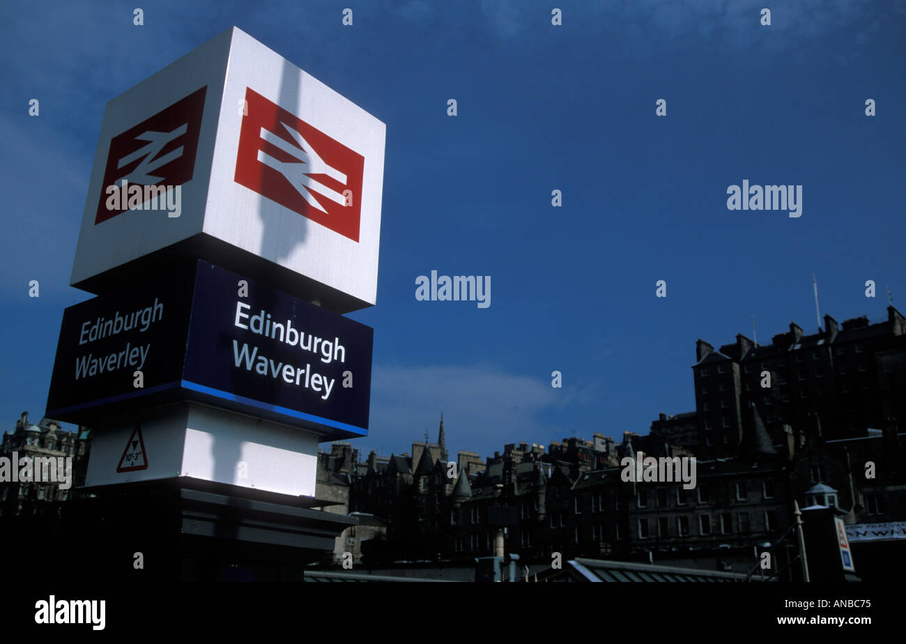 Edinburgh train station sign hi-res stock photography and images - Alamy