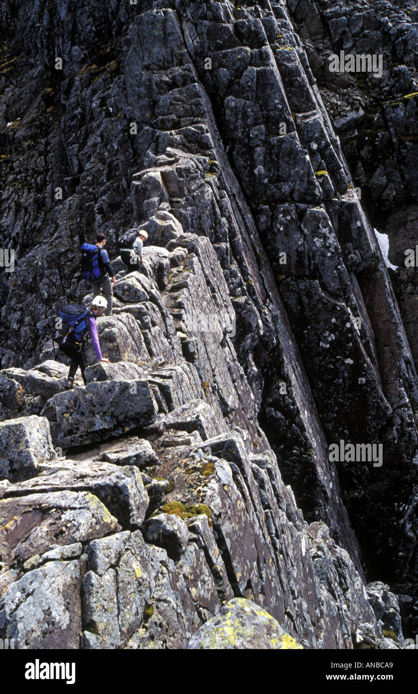 Climbers approaching Tower Gap on Tower Ridge The North Face of Ben ...