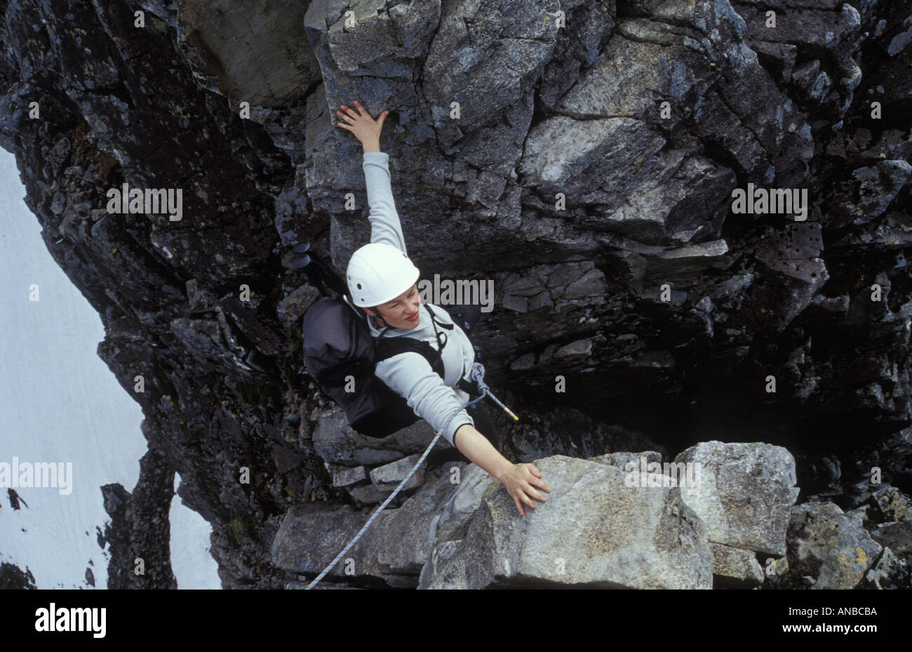 Climber in Tower Gap on Tower Ridge The North Face of Ben Nevis ...